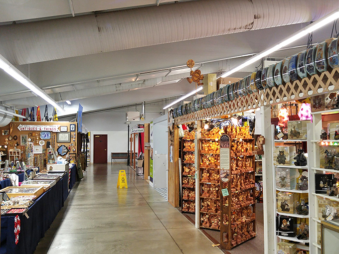 Indoor vendor aisles stretch into infinity, a climate-controlled treasure hunt where getting lost is half the fun.