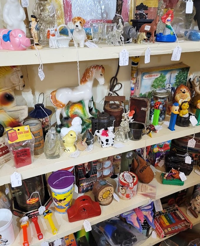 Ceramic figurines that survived decades without breaking&mdash;unlike your New Year's resolutions. That horse has seen things.