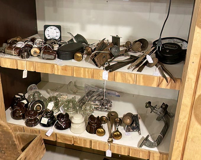 Hardware that built America sits in quiet retirement, each piece telling tales of barns raised, homes built, and generations of craftsmen who knew their tools by feel.