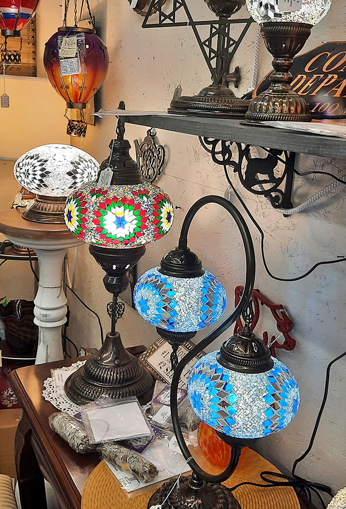 Turkish lamps cast magical shadows, transforming any corner into something straight out of Arabian Nights.