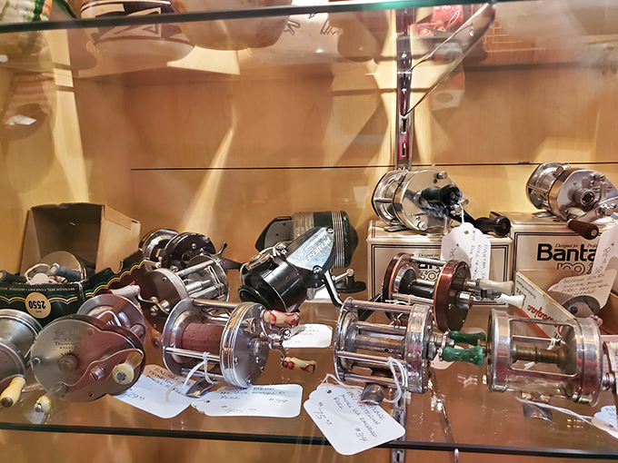 Vintage fishing reels that tell tales of "the one that got away" long before Instagram existed to document such tragedies.