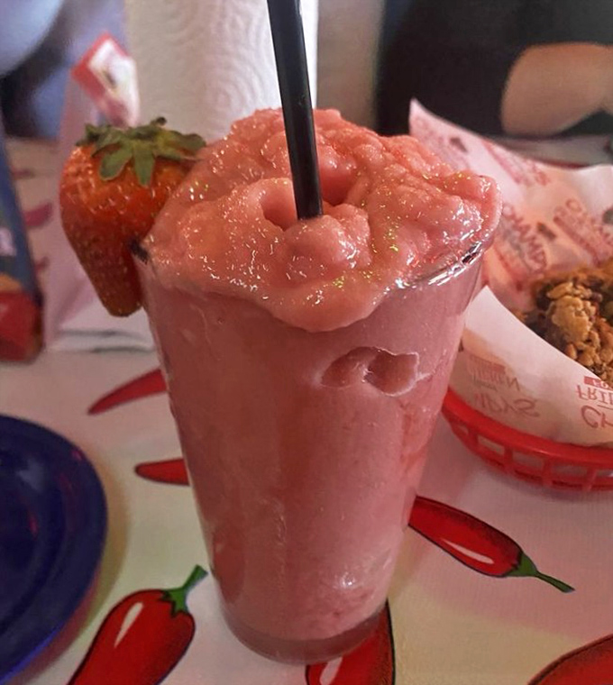 A strawberry daiquiri that brings tropical vibes to Tennessee. Sometimes the perfect palate cleanser comes with a paper umbrella and no apologies.