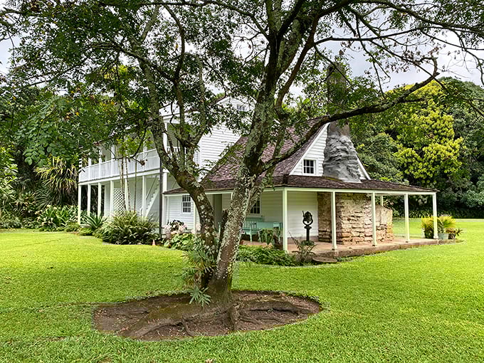 The Wai'oli Mission House stands like a time capsule wrapped in white clapboard and Hawaiian history.