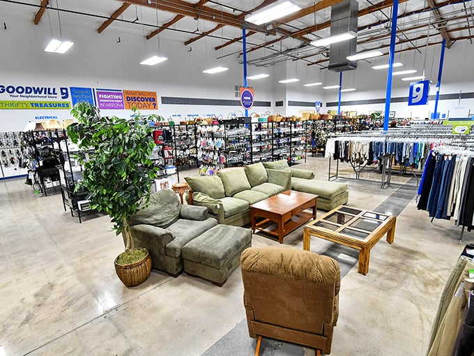 The living room display feels like a cozy time capsule from 2005, just waiting for someone to claim it as their "vintage find."