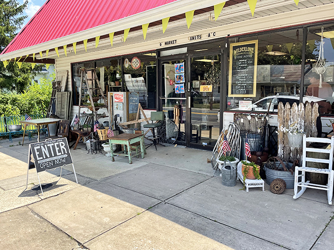 This shop's weathered charm and eclectic outdoor display suggest treasures inside that big box stores couldn't dream of stocking&mdash;each with its own story.