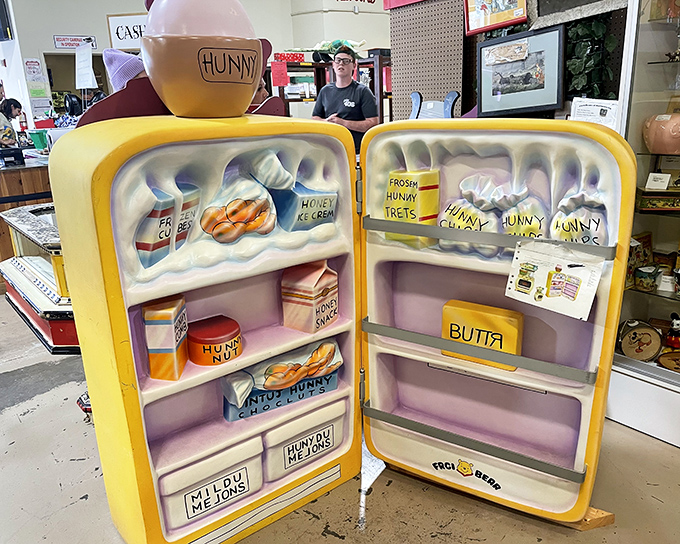 Winnie the Pooh's refrigerator: proof that honey addiction has never looked so adorable or made you so nostalgic.