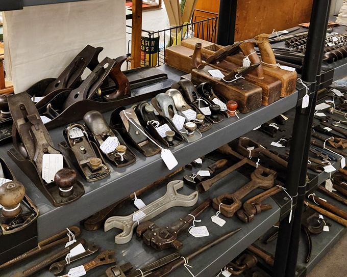 Tools that built America rest in dignified retirement, their wooden handles polished by generations of working hands that created rather than consumed.