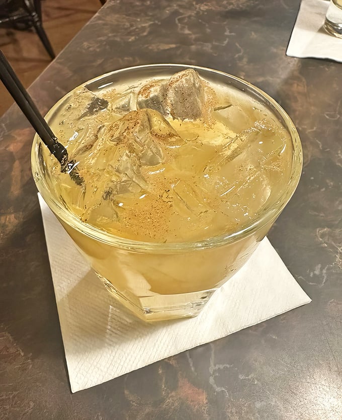 An amber-hued cocktail that makes apple cider feel like it finally grew up and got interesting.