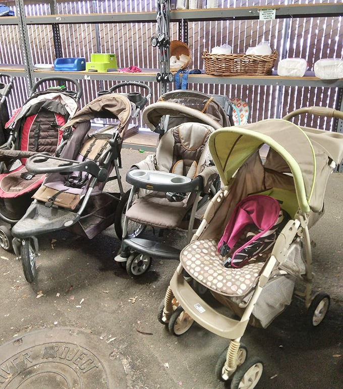Stroller central! Perfect for parents, grandparents, or anyone who's ever said, "Why buy new when gently used will do?"