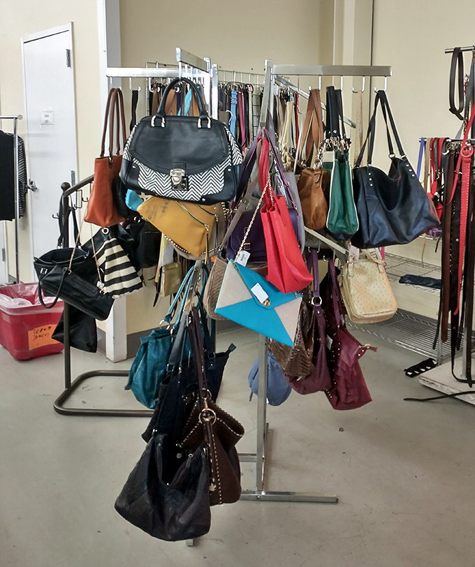 Handbag heaven dangles before your eyes&mdash;a kaleidoscope of purses, totes, and clutches suspended like fashionable fruit on a very stylish tree.