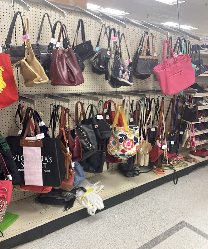 Handbag heaven! Designer labels mingle with vintage classics in this accessories wonderland.