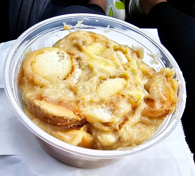 Banana pudding that makes time stand still. Those vanilla wafers have achieved the perfect state between crisp and heavenly mush.