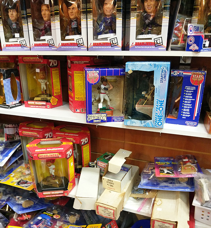 A collector's dream: baseball figurines in their original packaging&mdash;nostalgia you can display on your mantel.
