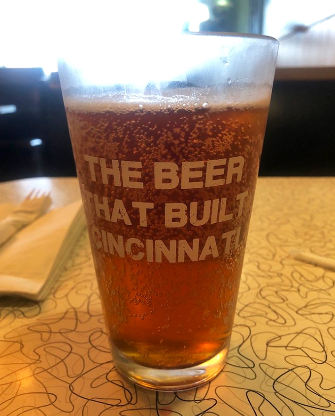 "The beer that built Cincinnati" isn't just clever marketing&mdash;it's liquid history in a glass, pairing perfectly with everything on the menu.
