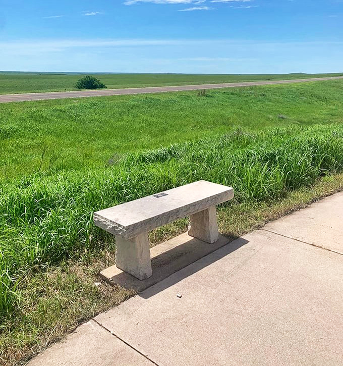 This simple limestone bench offers the best seat in the house for nature's greatest show—no tickets required.