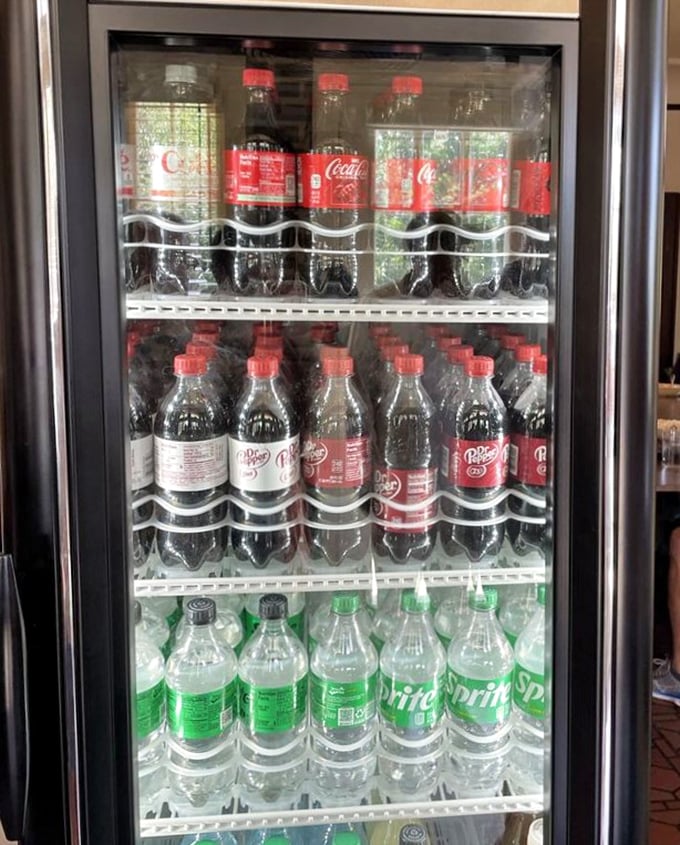 The beverage cooler stands ready with the South's preferred pairing for rich food&mdash;ice-cold Coca-Cola and Dr. Pepper. Sweet tea is likely hiding nearby.