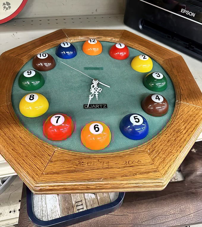 Time stands still&mdash;literally&mdash;with this billiards-themed clock. Perfect for the game room you've been meaning to create since 1997.