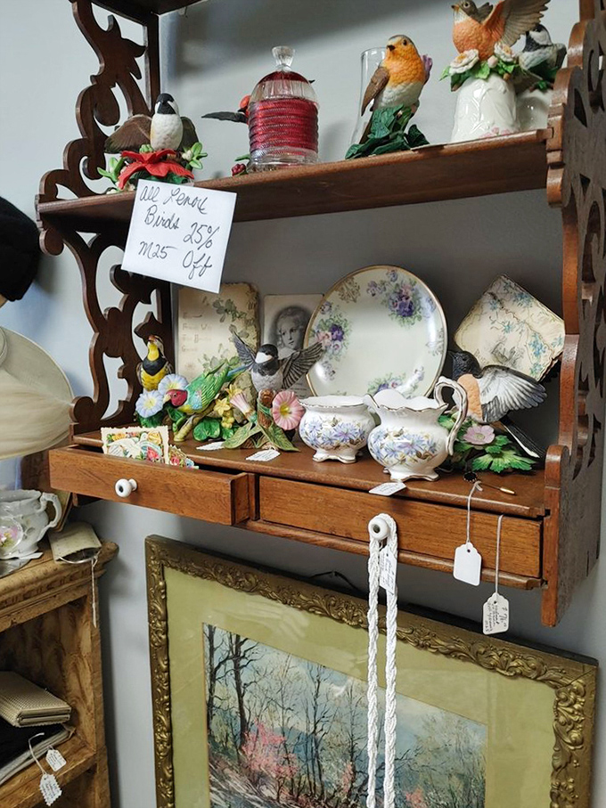 A collection of porcelain birds and delicate china that would make your grandmother nod approvingly while saying, "They don't make them like this anymore."