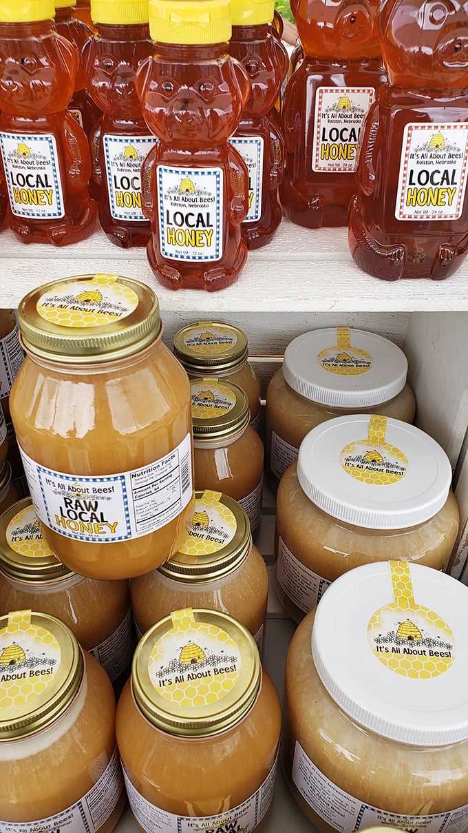 Liquid gold in bear-shaped bottles&mdash;local honey that hasn't racked up more travel miles than most people's summer vacations.