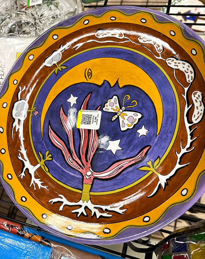 This whimsical ceramic plate isn't just dishware&mdash;it's wall art waiting to happen, conversation starter included at no extra charge!