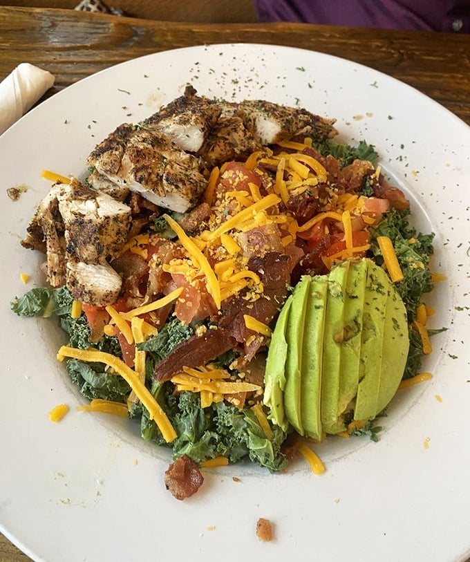 This isn't just a salad&mdash;it's a protein-packed masterpiece with perfectly grilled chicken, avocado, and enough cheese to make a Frenchman nod in approval.