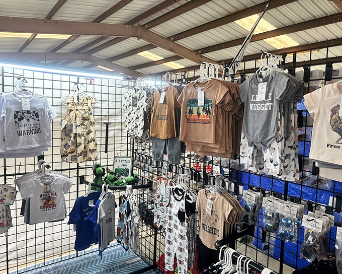 Tiny Texans need style too! This children's apparel booth offers everything from patriotic onesies to "Nugget" shirts for the little ones.