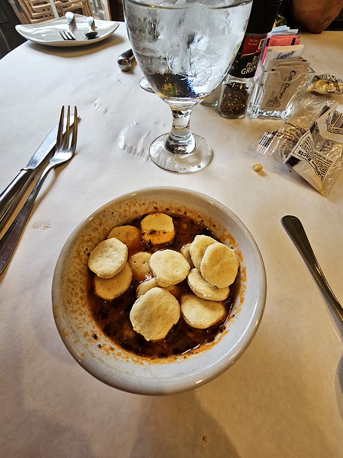 This hearty bowl of chili topped with oyster crackers doesn't just warm your stomach&mdash;it hugs your soul on a chilly Buckeye afternoon.