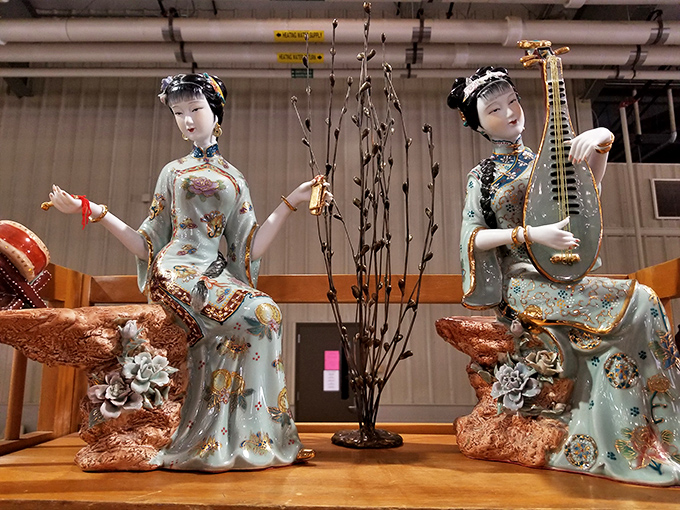 These porcelain musicians have traveled far to reach Tulsa, their delicate features and intricate details showcasing craftsmanship rarely seen in today's mass-produced world.