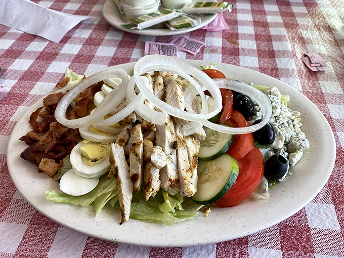 Even their salads look like they're trying to sneak in extra protein when the vegetables aren't looking.