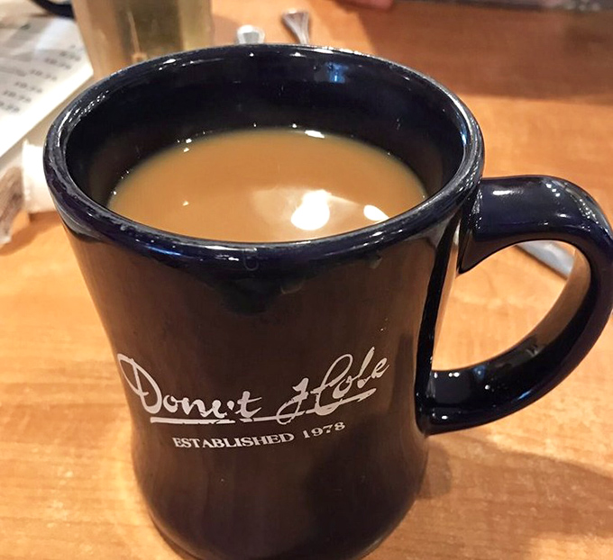 Coffee served in a mug substantial enough to get you through Monday morning meetings or a marathon of true crime documentaries.