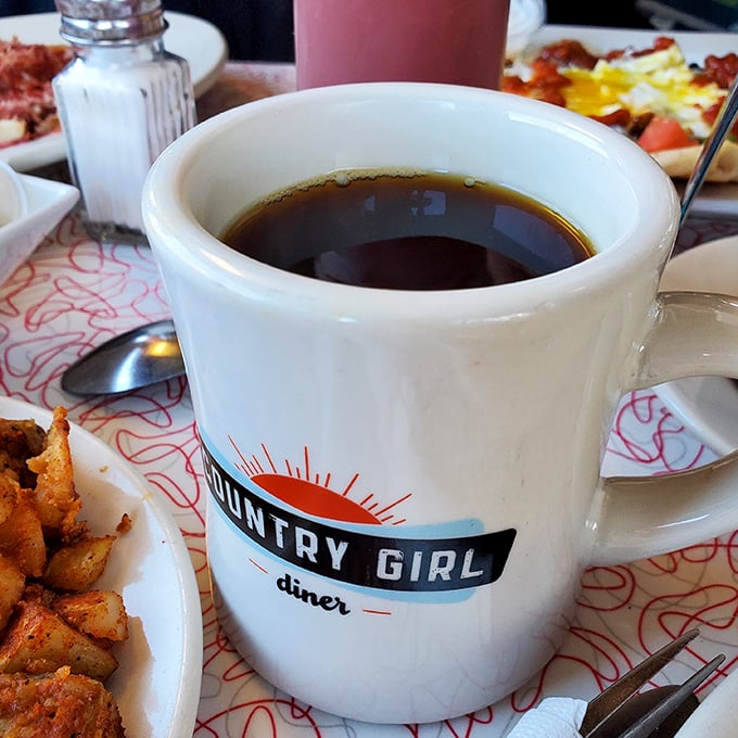 The official chalice of diner devotees everywhere. This isn't just coffee&mdash;it's liquid motivation served in a mug that's seen some stories.