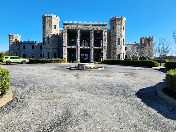 The circular driveway and fountain create the perfect first impression &ndash; like Cinderella's castle with convenient parking for your pumpkin carriage.