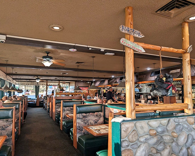The dining area feels like your favorite uncle's cabin &ndash; if your uncle happened to be obsessed with bears and really, really good at cooking.