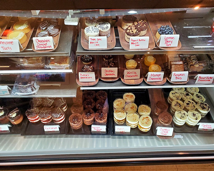 The dessert case at Desserts By Dana is like the Smithsonian of sweets&mdash;each tray carefully labeled and displayed for maximum temptation.