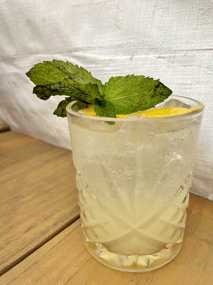 A cocktail garnished with fresh mint&mdash;the kind of drink that makes you pause mid-conversation to say, "Oh, that's good."