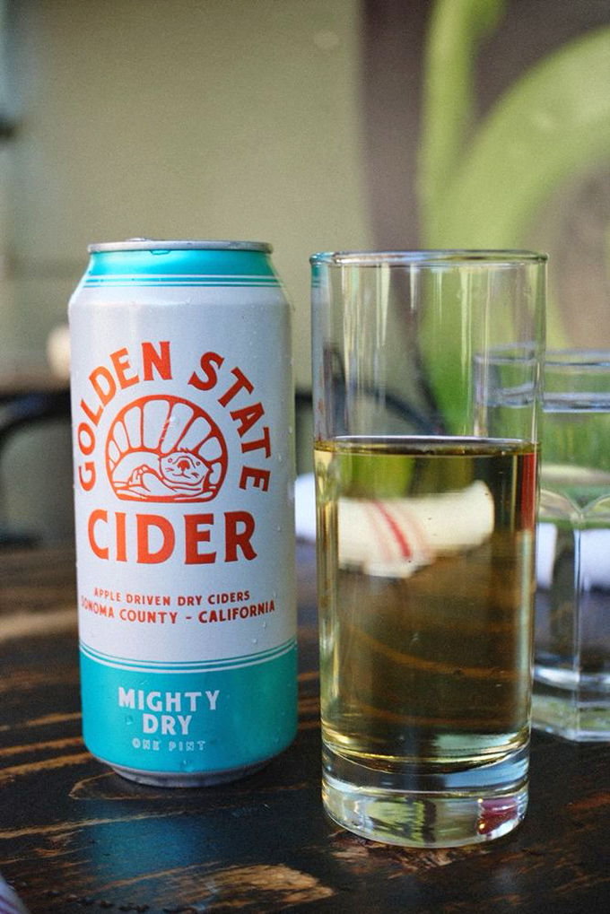 Golden State Cider: because even the most devoted pizza enthusiasts need something crisp and refreshing to wash down all that cheesy perfection.