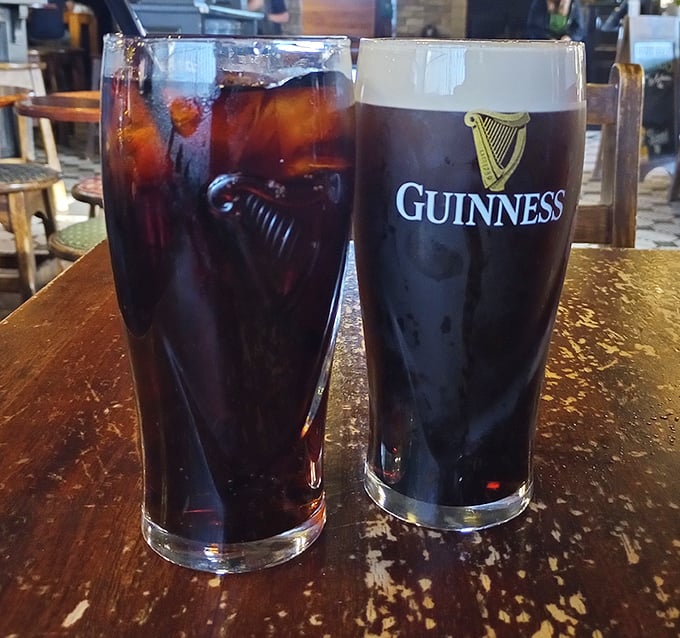 A proper Guinness beside something decidedly less proper&mdash;because balance is important, even when you're indulging in Irish libations.
