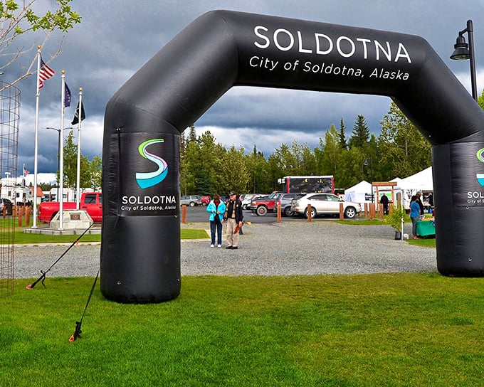 Not your average finish line. In Soldotna, community events start with fishing rods and end with fish stories that grow by the hour.