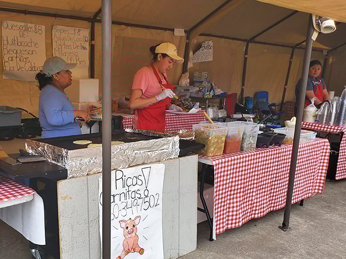 Red-checkered tablecloths signal authentic food awaits, with handwritten menus promising homestyle cooking that mall food courts can't match.