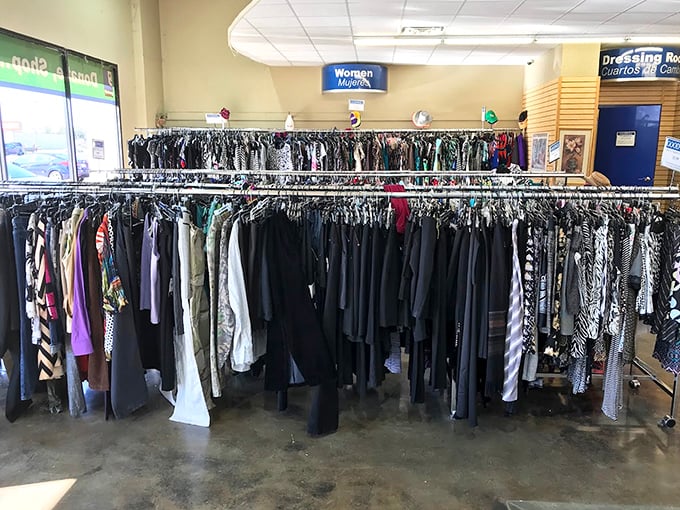 The women's section is organized with military precision, creating fashion battalions ready to march straight into your closet without emptying your bank account.