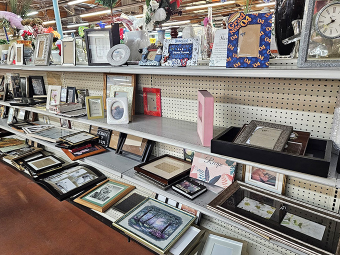 Picture frames galore, each waiting to embrace your memories. Finding the perfect frame here is like matchmaking for your photographs&mdash;and considerably cheaper than custom framing.