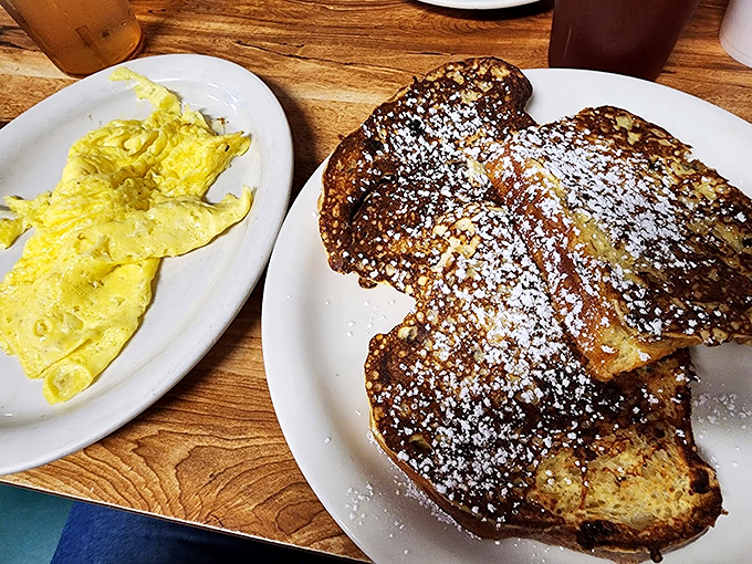 French toast dusted with powdered sugar like the first snow of winter &ndash; breakfast that doubles as dessert is always a winning strategy.