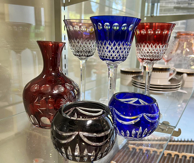 Crystal stemware that would make Downton Abbey's butler raise an approving eyebrow. Perfect for elevating your Two-Buck Chuck to special occasion status.