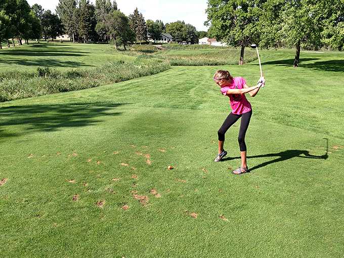 Swing state politics? No, just perfect swing mechanics on Fisher Grove's charming 9-hole course, where the only pressure is self-imposed.