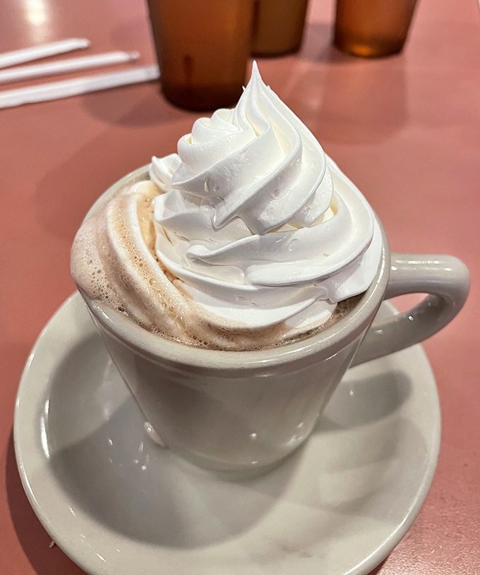 Hot chocolate crowned with a cloud of whipped cream &ndash; the kind of simple luxury that makes you feel like you're eight years old again.