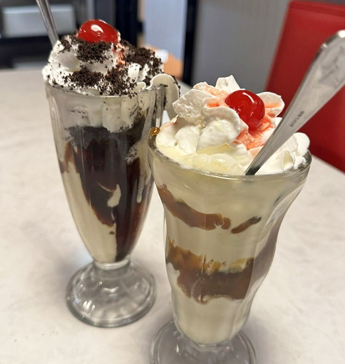 Old-school sundaes served in classic parfait glasses &ndash; proof that sometimes the best innovations happened decades ago and just need whipped cream to stay relevant.