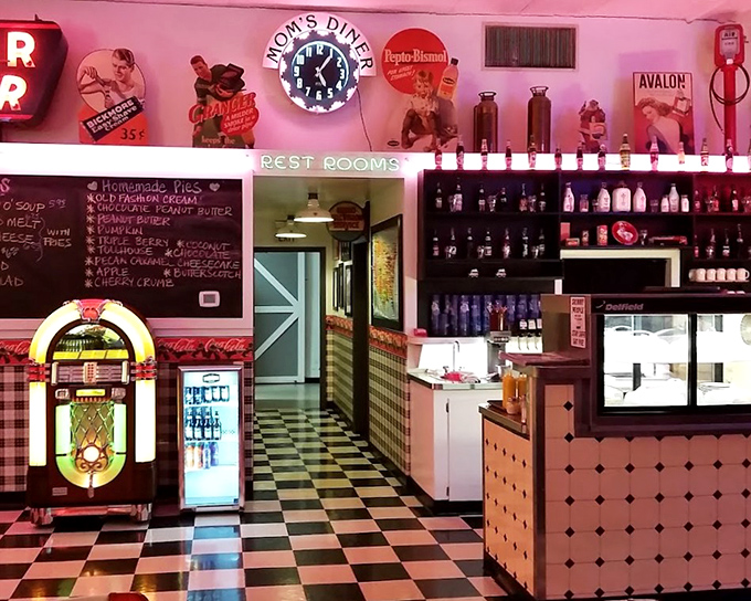 The counter area feels like a movie set where the plot revolves around good food and better conversation, complete with a jukebox that's seen decades of quarters.