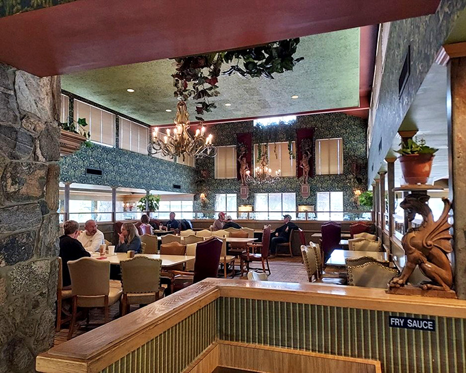 Chandeliers and stone walls? This isn't your average burger joint &ndash; it's a Salt Lake institution with unexpected elegance.