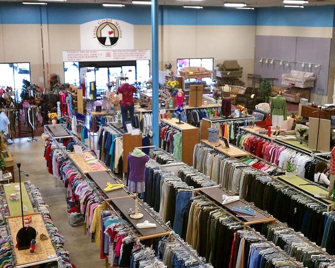 An indoor bazaar where one person's "I don't need this anymore" becomes another's "I can't believe I found this!" The circle of stuff continues. 