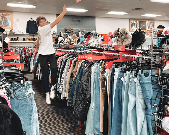 The shoe section rivals Imelda Marcos' closet but with prices that won't require a second mortgage. Sneakers, boots, and everything between await.
